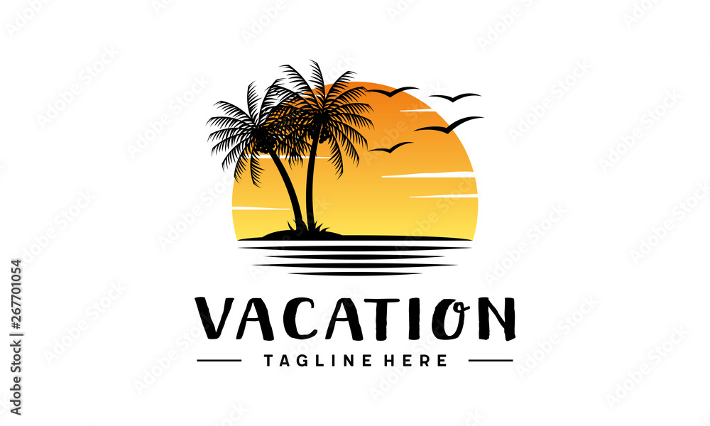 Vacation logo design. Summer holiday vector illustration Stock Vector ...