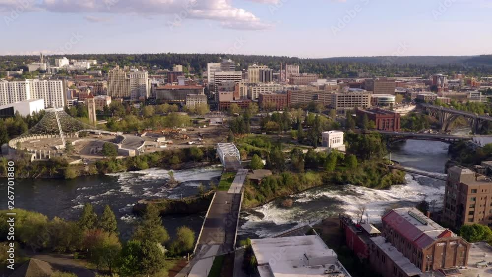 Riverfront Park and Falls in the Downtown Urban Center of Spokane ...