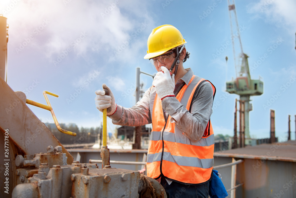 engineering or worker, loading master or controller working in ...