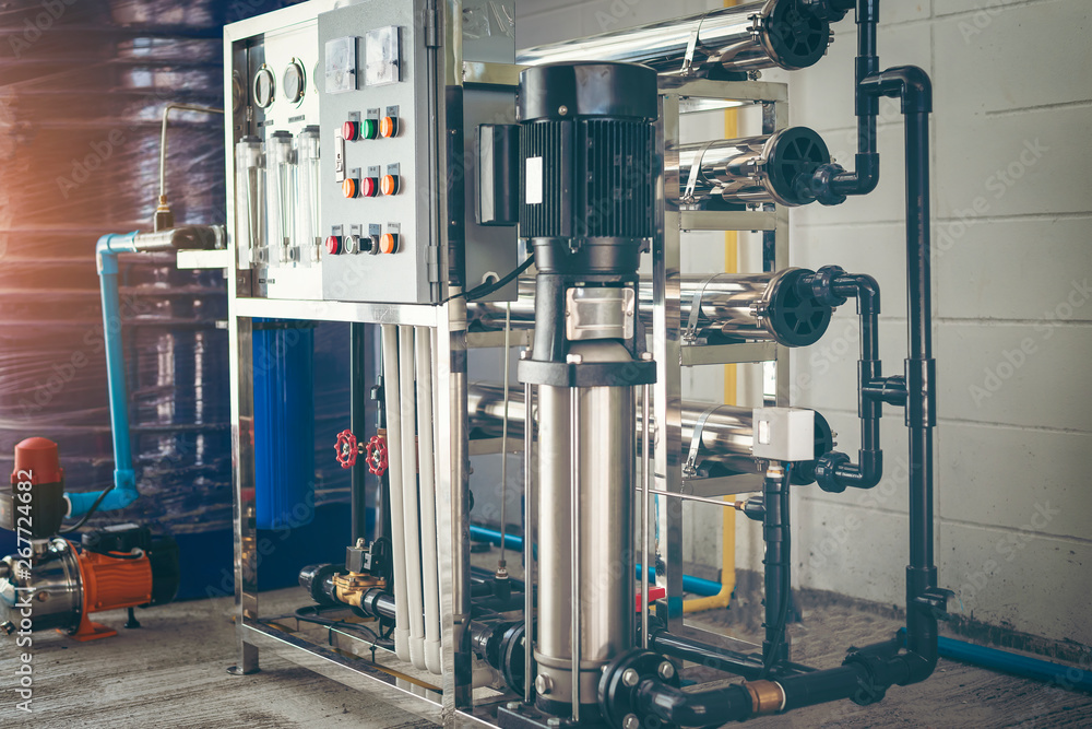 Water filter control system with water pump Stock Photo | Adobe Stock