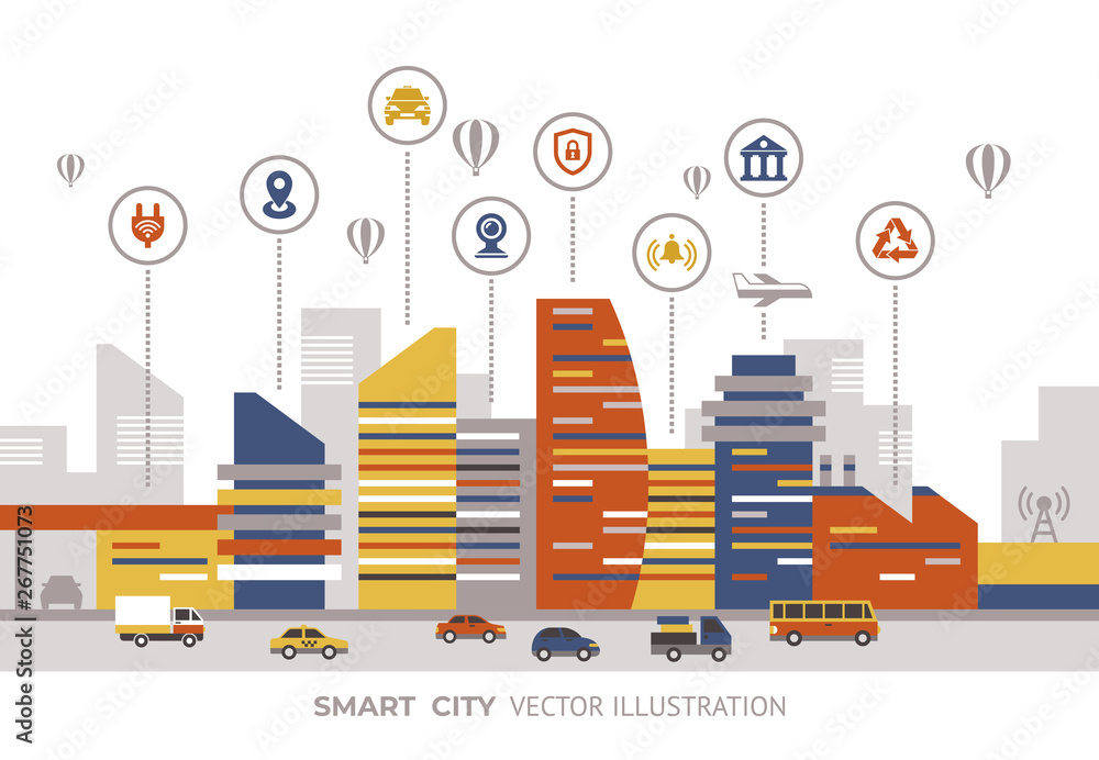 Smart city icons infographics Stock Vector | Adobe Stock
