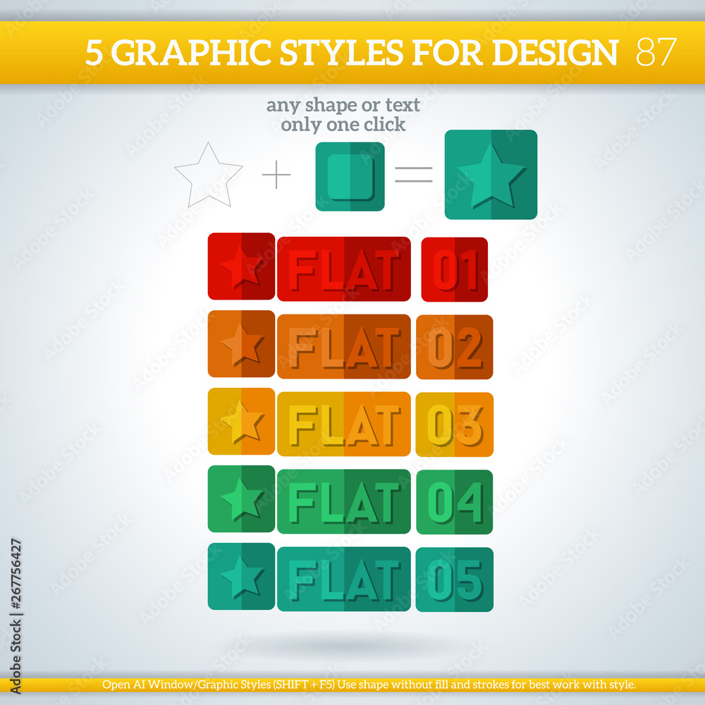 Set of Flat Graphic Styles for Design. Stock Vector | Adobe Stock