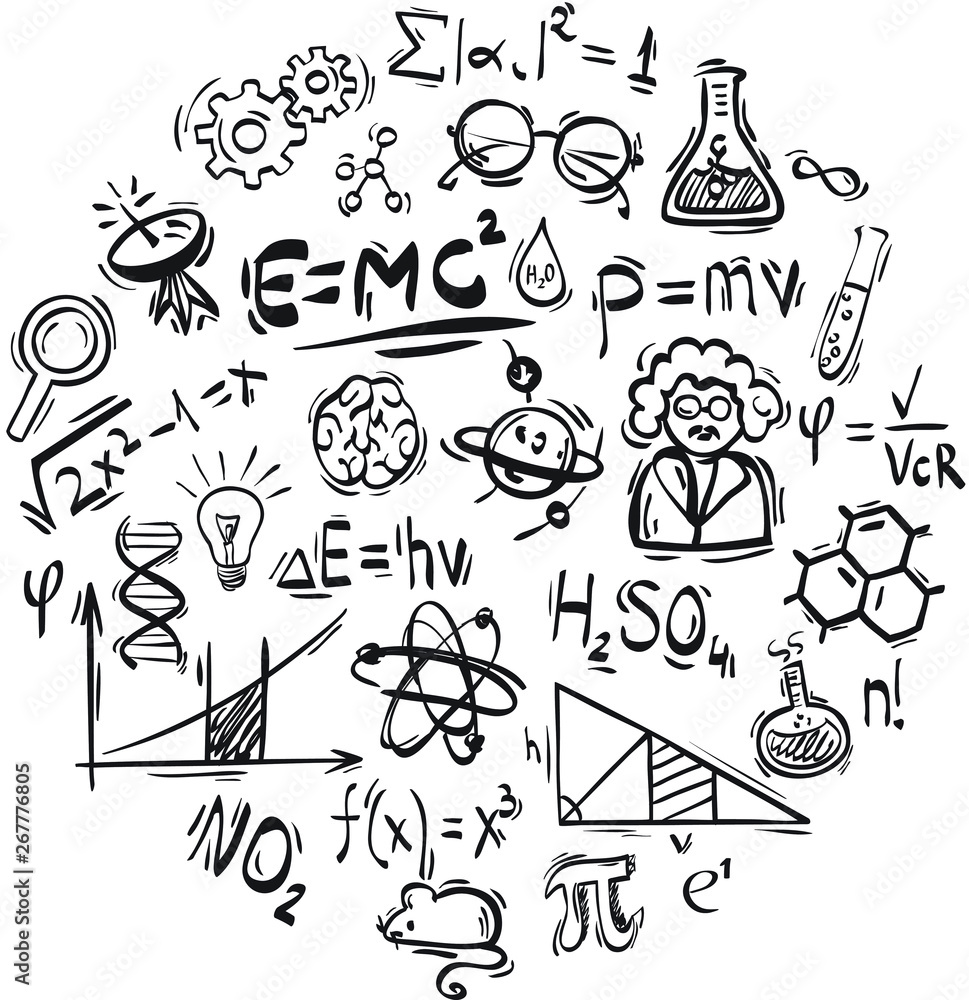 Science icon, doodle drawing Stock Vector | Adobe Stock