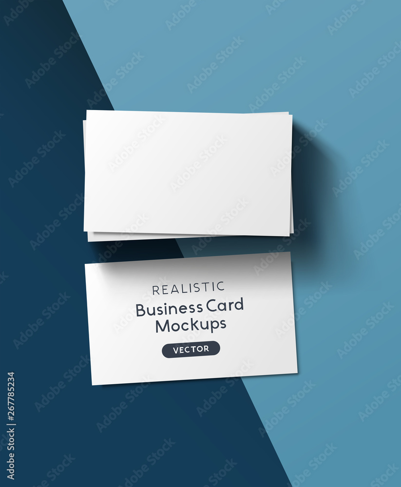 Stack Of Business Cards Mockup Layout Stock Vector | Adobe Stock