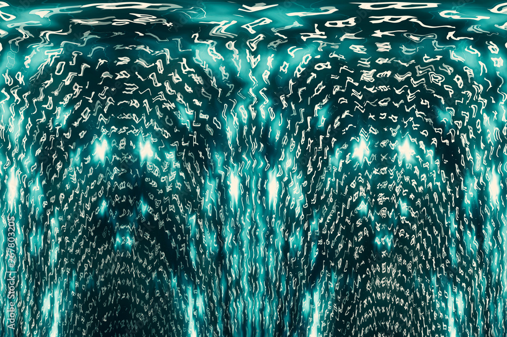 Blue matrix digital background. Distorted cyberspace concept ...