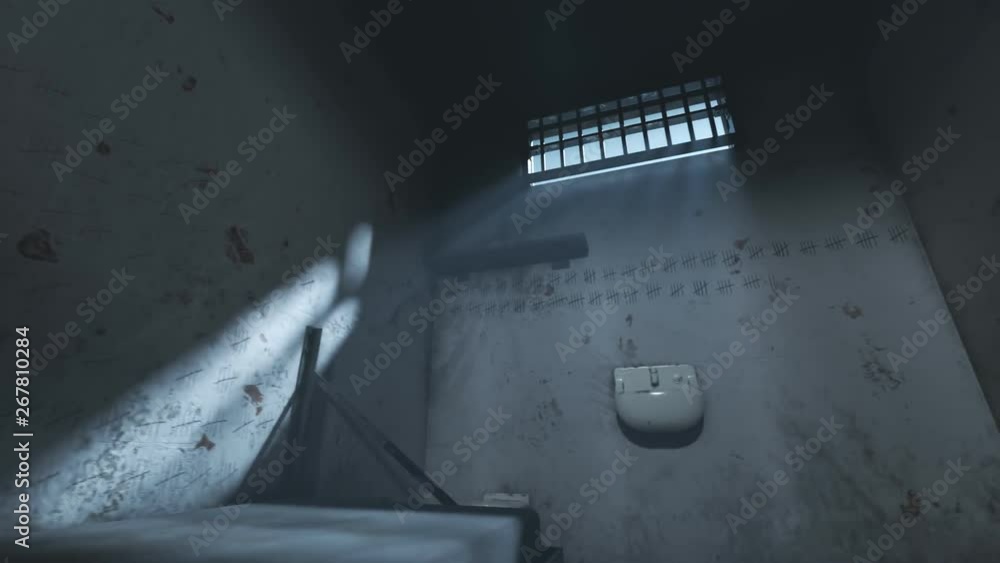 Tally marks appearing on the old grunge prison cell walls. Every line ...
