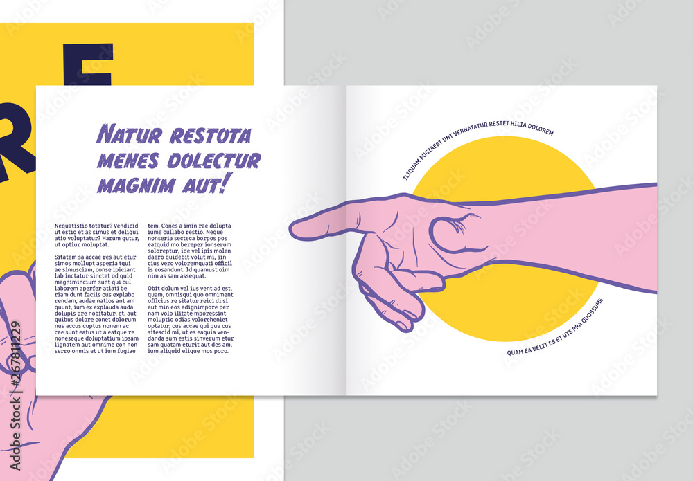 Colorful Bold Booklet Layout with Illustrative Elements Stock Template ...