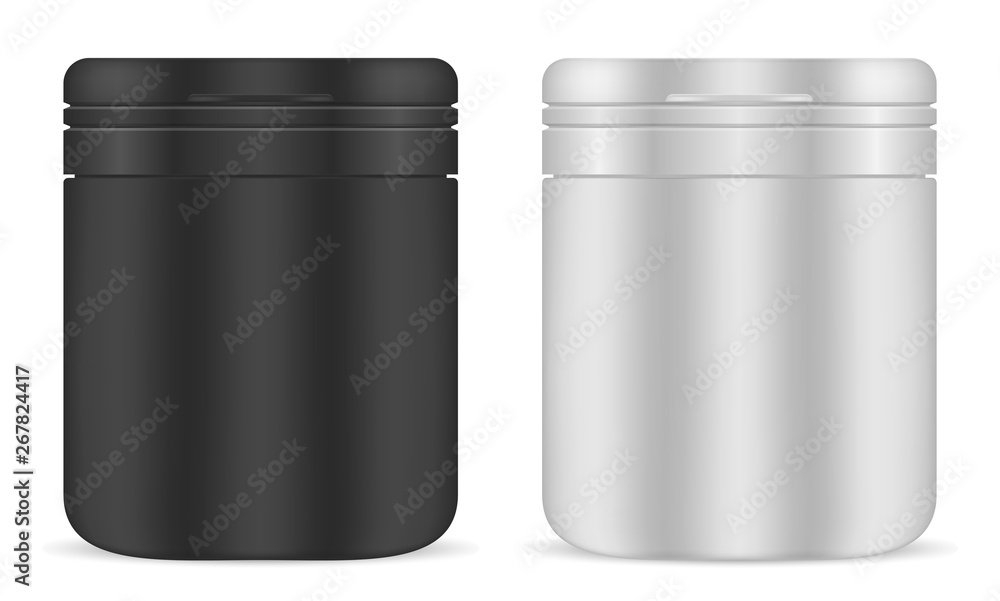 Pill bottle Set. Plastic Medicine Container. Medical Supplement Package ...