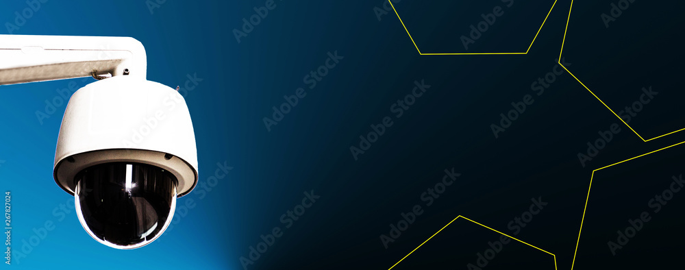 Security camera cctv blue technology background Stock Illustration ...