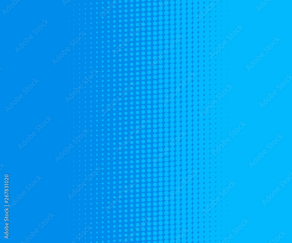Retro comic blue background halftone dots. Vector illustration in pop ...