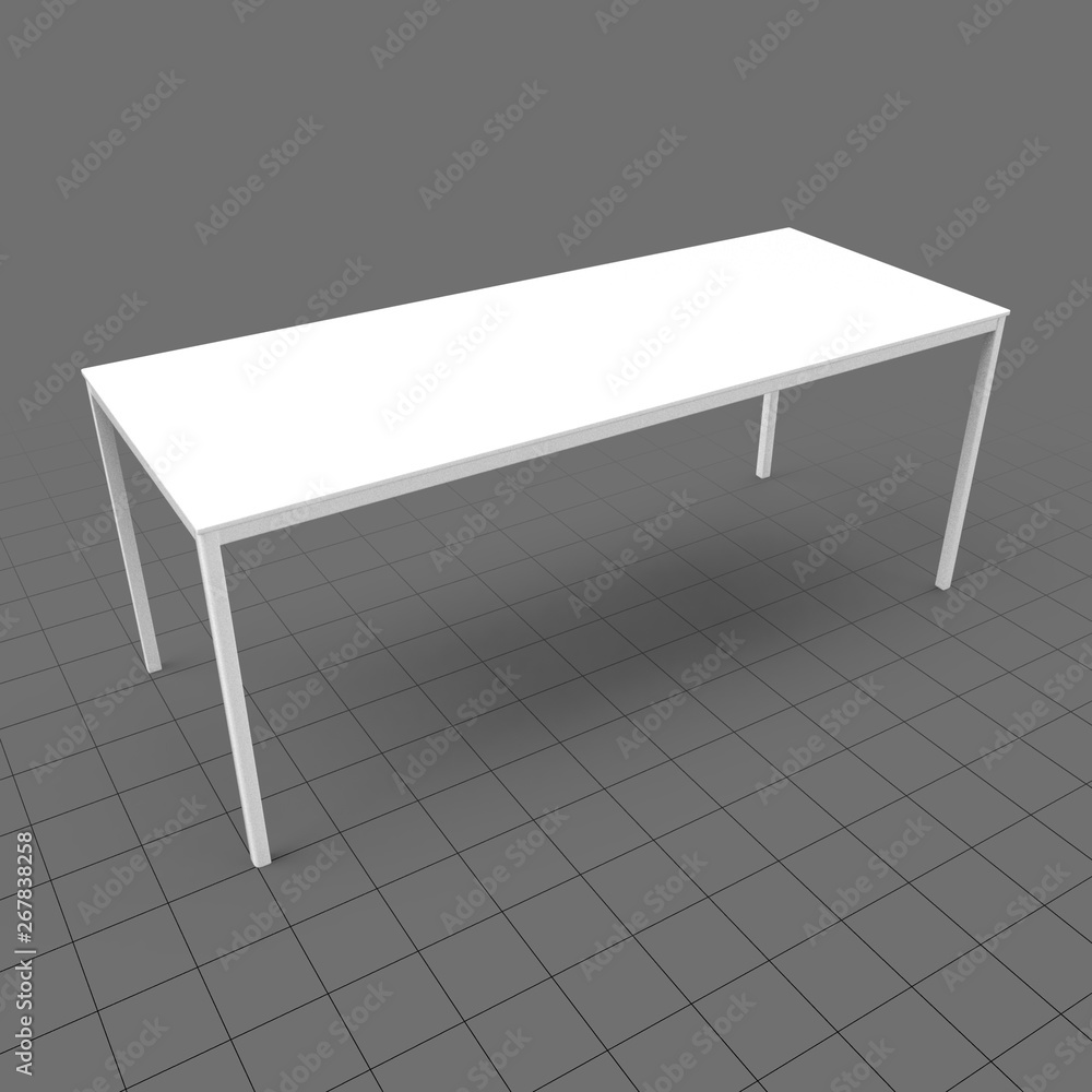 Rectangle table Stock 3D asset | Adobe Stock
