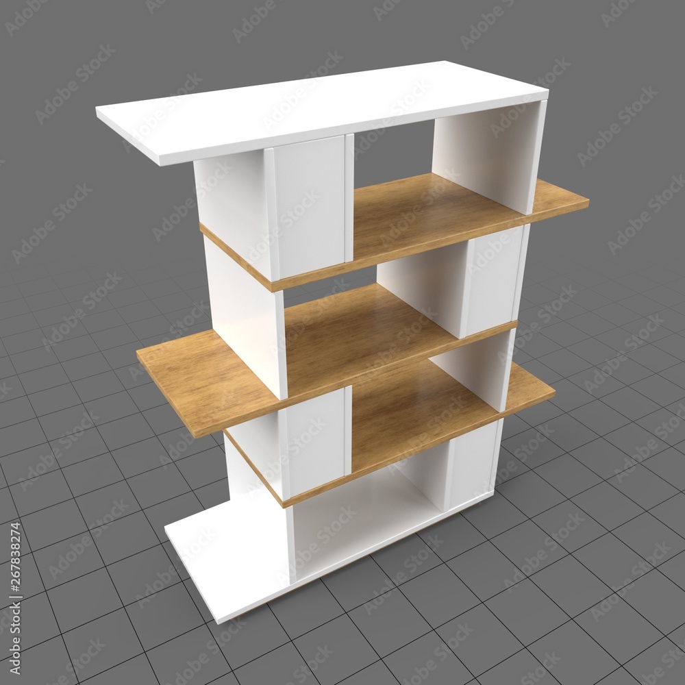 Modern office shelf Stock 3D asset | Adobe Stock