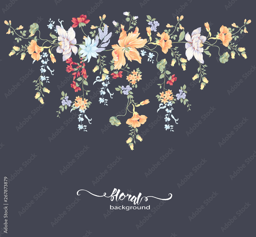 Beautiful computer-drawn flowers for your design and greeting cards for ...