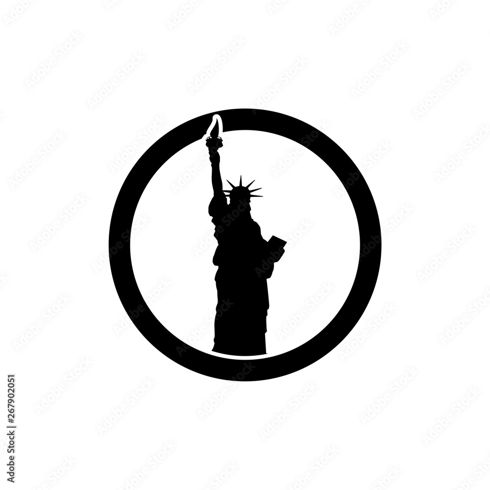 Statue of liberty icon, Statue of liberty logo concept on white ...