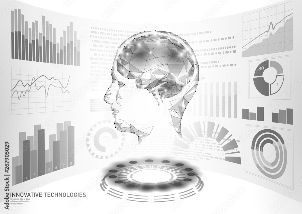 Virtual assistant HUD user display technology. AI artificial ...