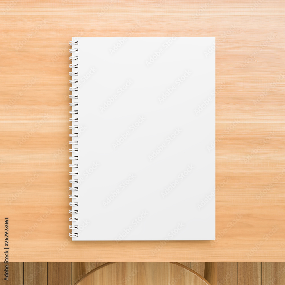 A4 format spiral binding notebook mock up Stock Illustration | Adobe Stock