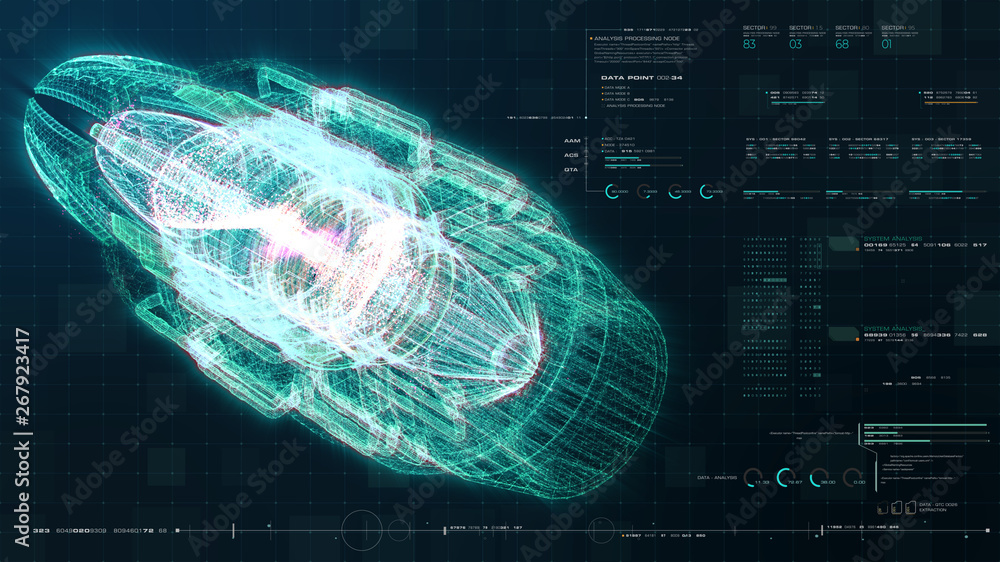 Advance motion graphic futuristic user interface head up display screen ...