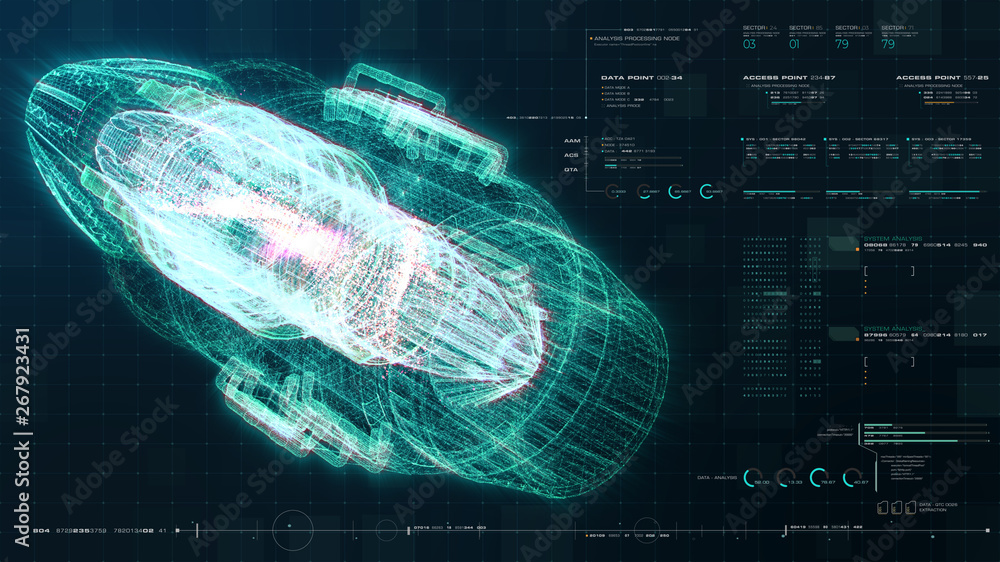 Advance motion graphic futuristic user interface head up display screen ...