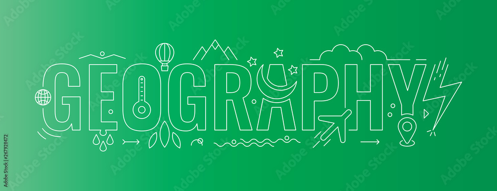 gradient geography word. geography word concept. geography word and ...