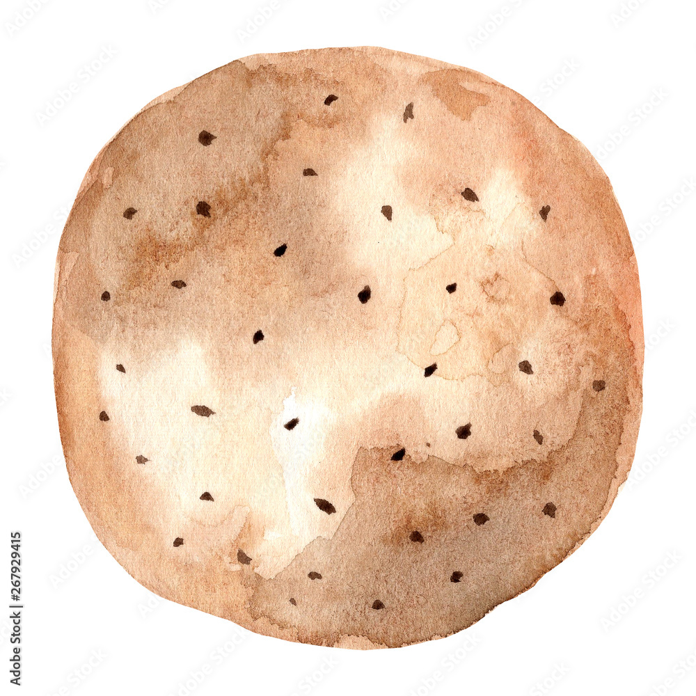 Hand painted watercolor Biscuits clipart. Isolated on white background ...