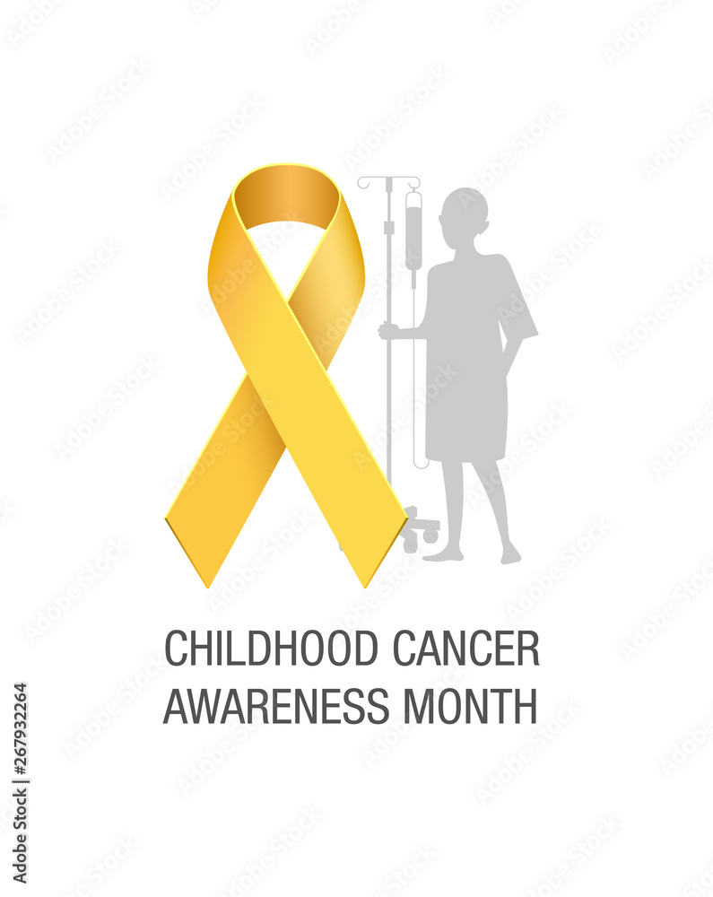 Emblem for a childhood cancer awareness month, picturing little bold ...