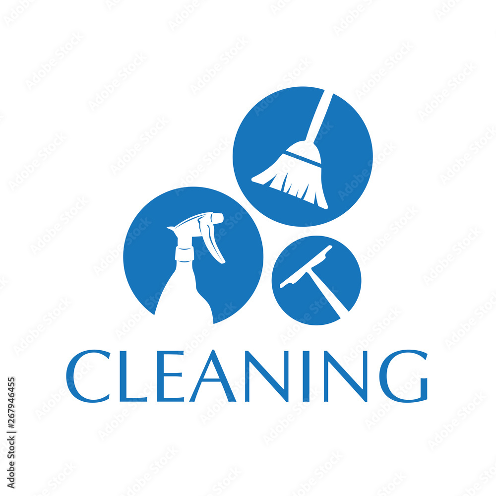vector logo of cleaning and sweep service Stock Vector | Adobe Stock