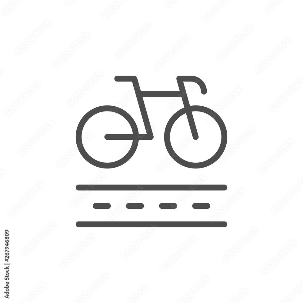 Bike lane line outline icon Stock Vector | Adobe Stock