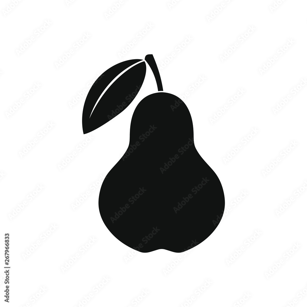 Pear graphic icon. Pear sign isolated on white background. Symbol apple ...