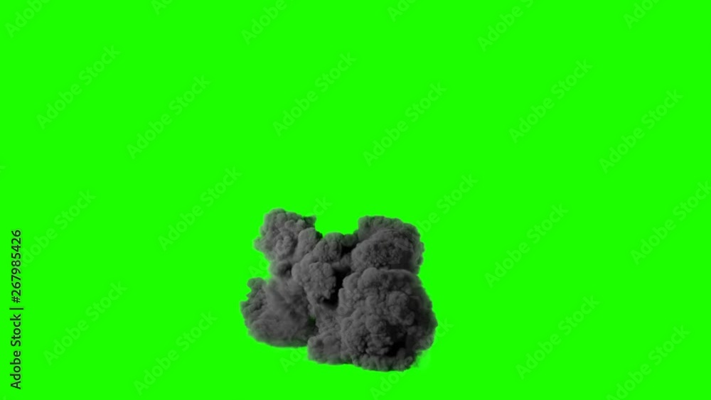 Realistic fireball explosion with huge smoke blast 3D animation ...