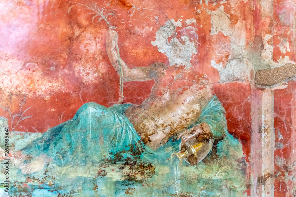 remains of the city of Pompeii destroyed by the eruption of Vesuvius in ...