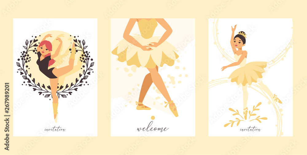 Ballet dancer vector ballerina woman character dancing in ballet-skirt ...