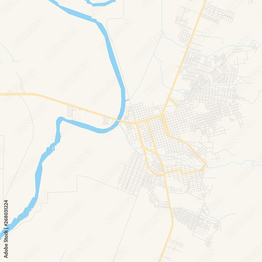 Empty vector map of El Progreso, Yoro, Honduras Stock Vector | Adobe Stock