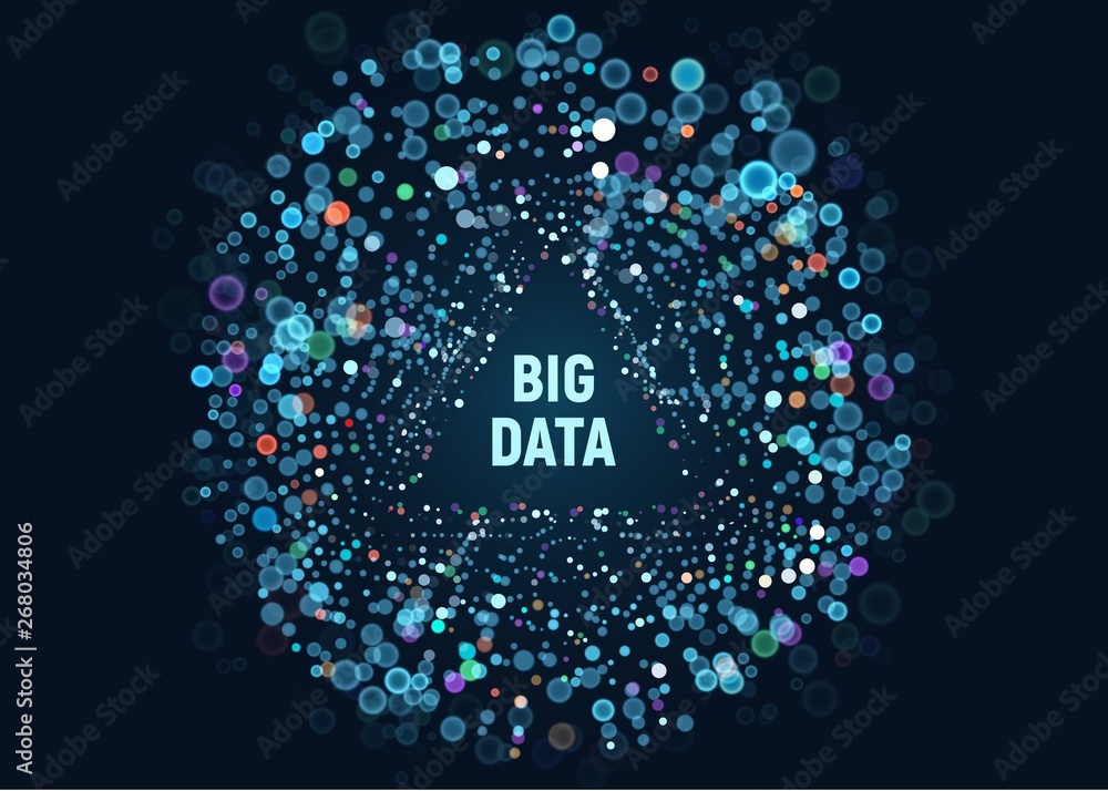 Big data visualization vector illustration. The process of sorting ...
