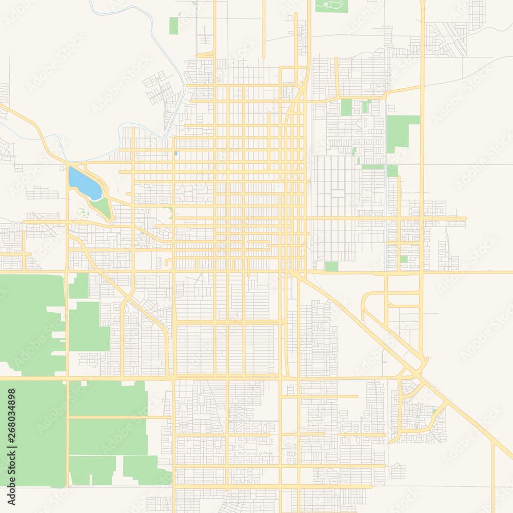 Empty vector map of Ciudad Obregón, Sonora, Mexico Stock Vector | Adobe ...