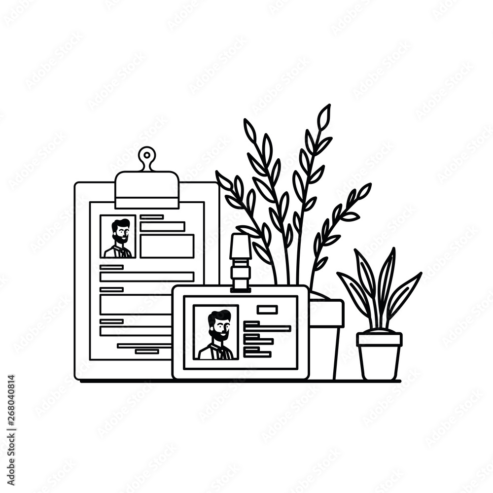 ID card and personal profile on white background Stock Vector | Adobe Stock