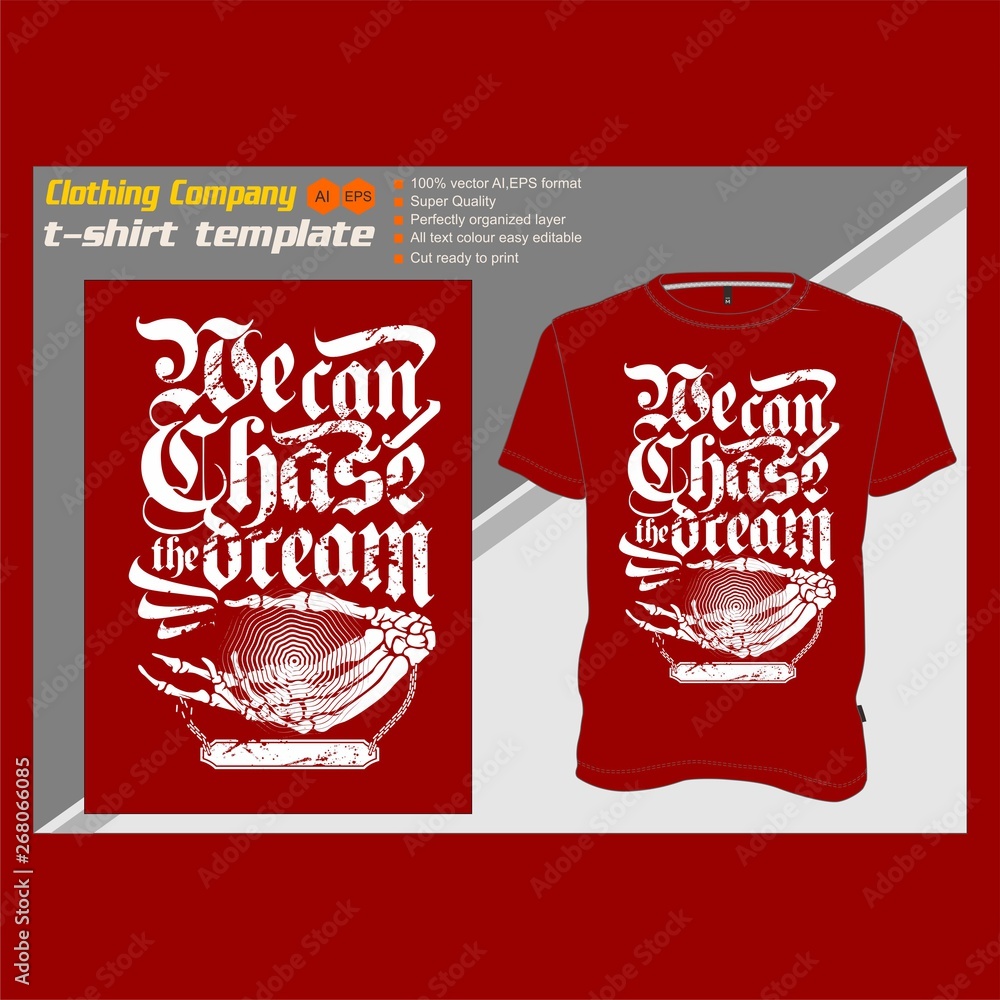 Vecteur Stock T Shirt Template Fully Editable With Font And Tagline