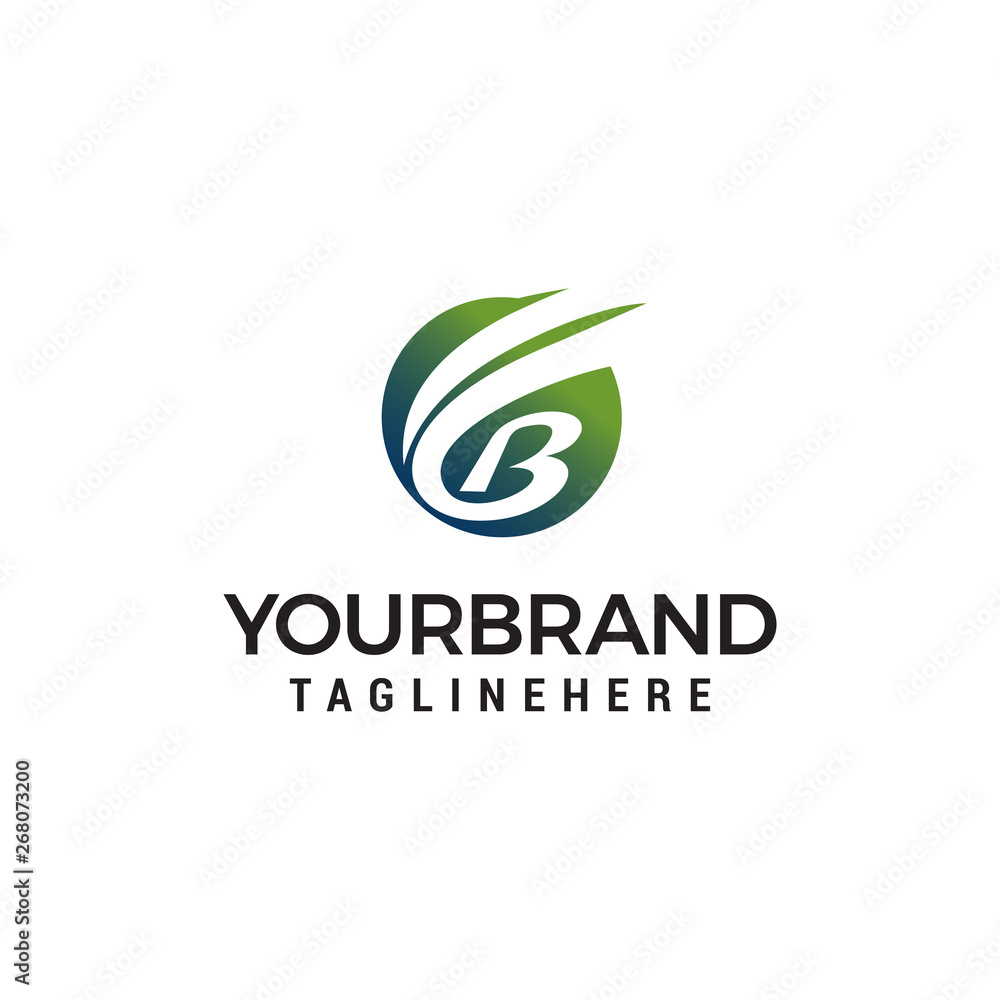 letter B nature logo design concept template vector Stock Vector ...