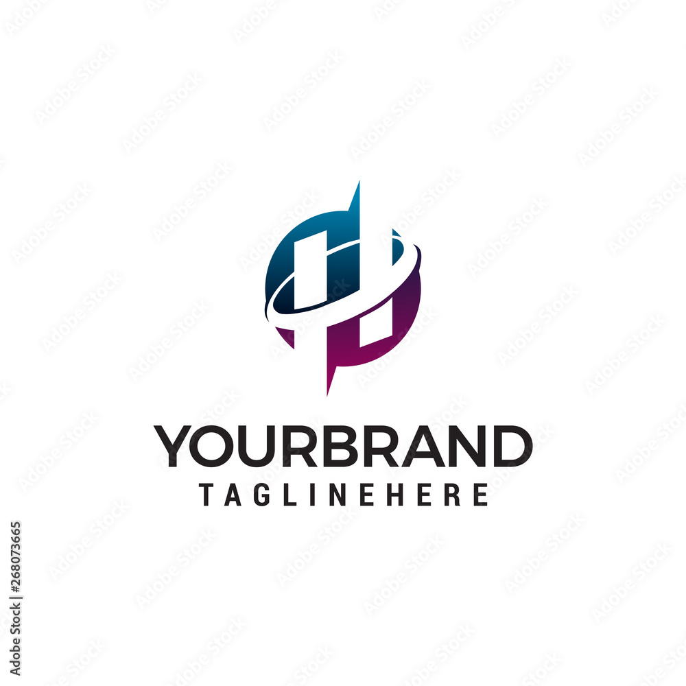 letter h circle logo design concept template vector Stock Vector ...