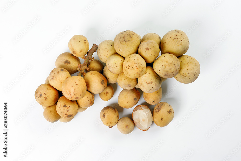 Lansium parasiticum langsat lanzones on white background Stock Photo ...