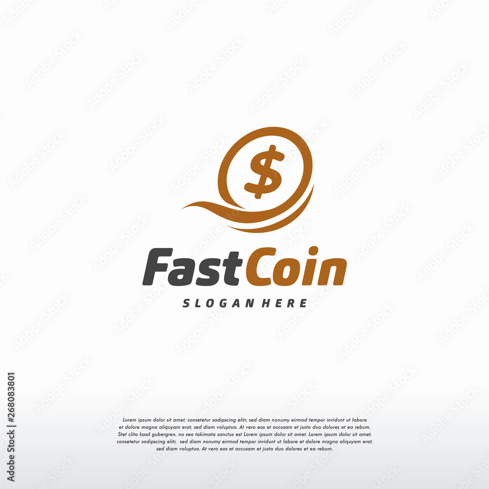 Fast Coin Logo designs concept vector, Fast Cash logo template, Money ...