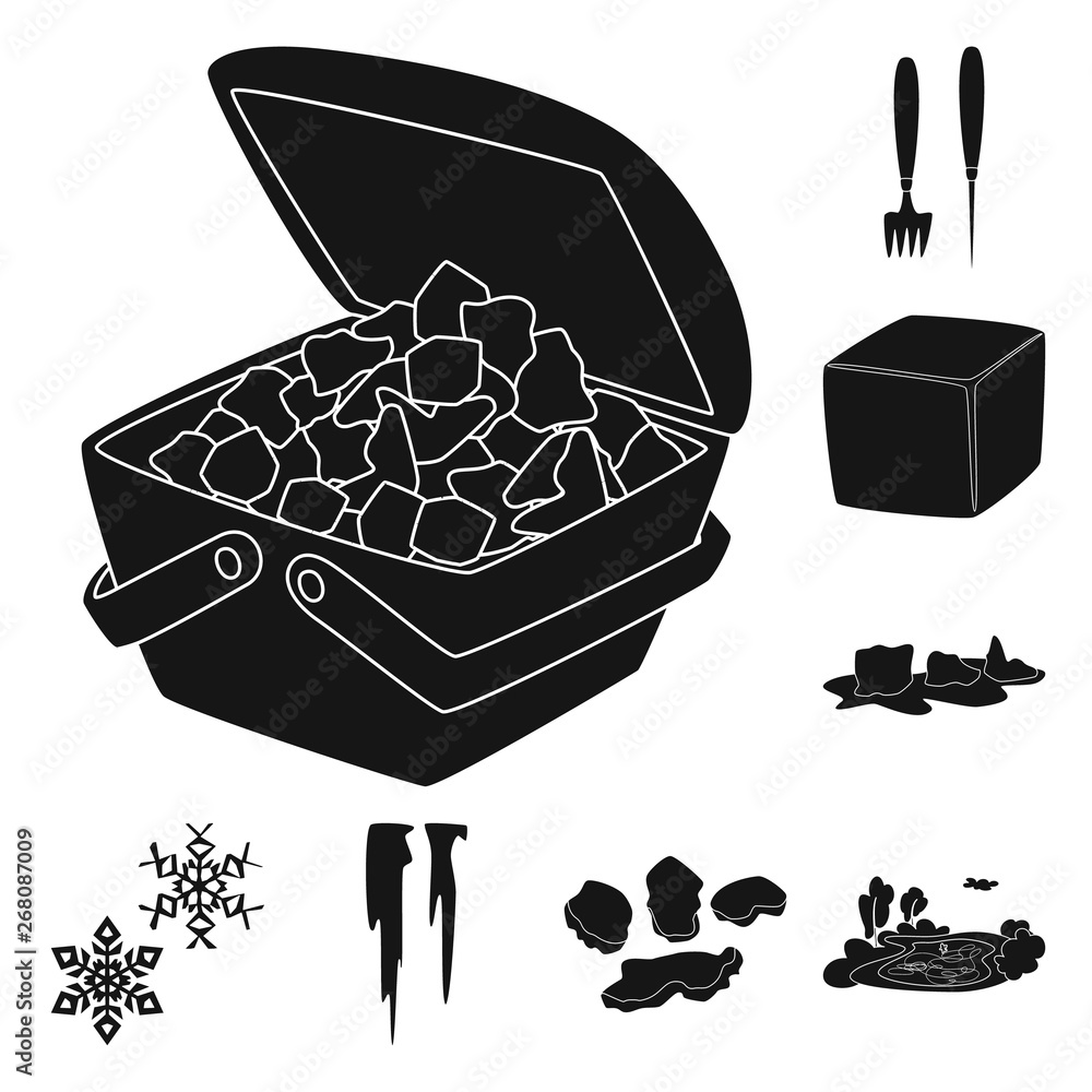 Vector illustration of cold and transparent symbol. Set of cold and ...