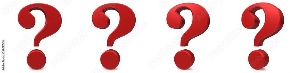 question marks red interrogation points 3d rendering punctuation asking ...