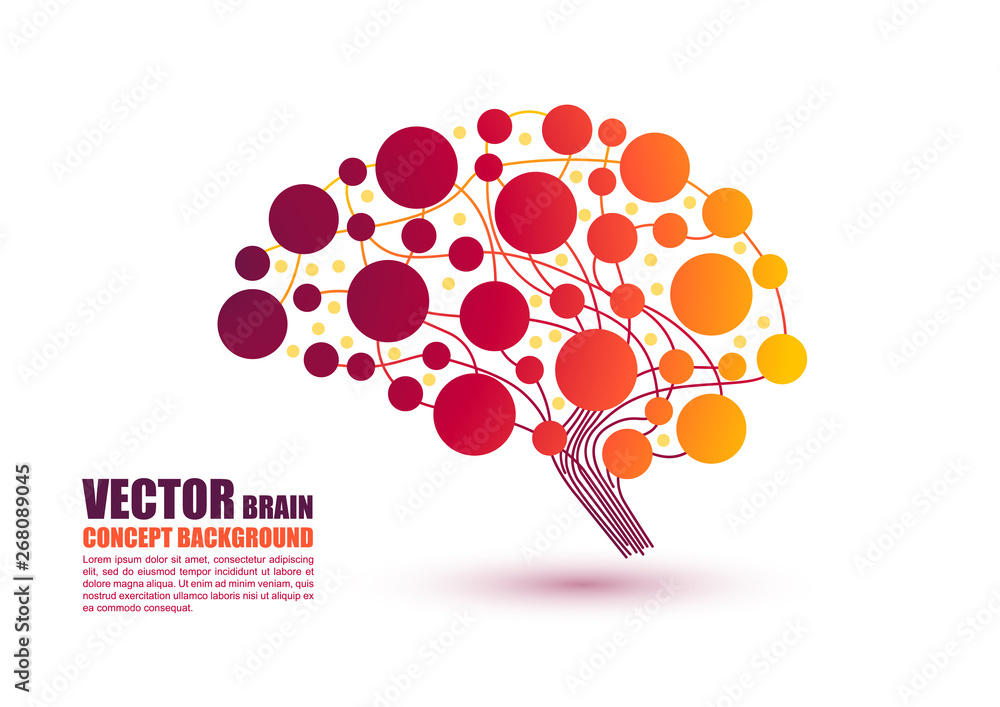 Colorful brain concept in vector illustration Stock Vector | Adobe Stock