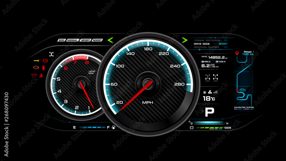 Car dash board vector illustration eps 10 009 Stock Vector | Adobe Stock