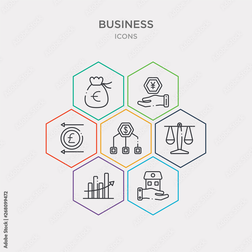 simple set of real estate business house on a hand, finances statistics ...