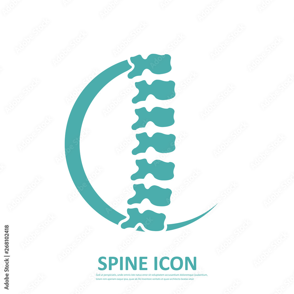 Vector human spine icon silhouette Stock Vector | Adobe Stock
