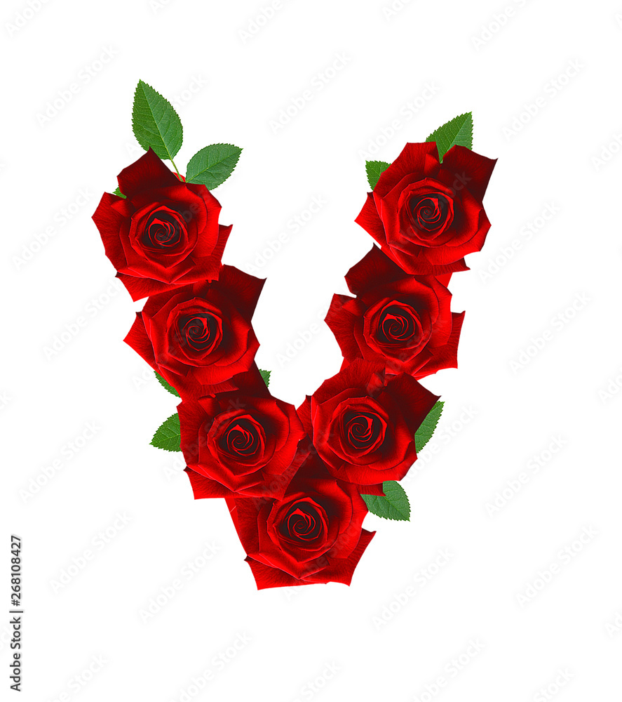 V Letter In Rose
