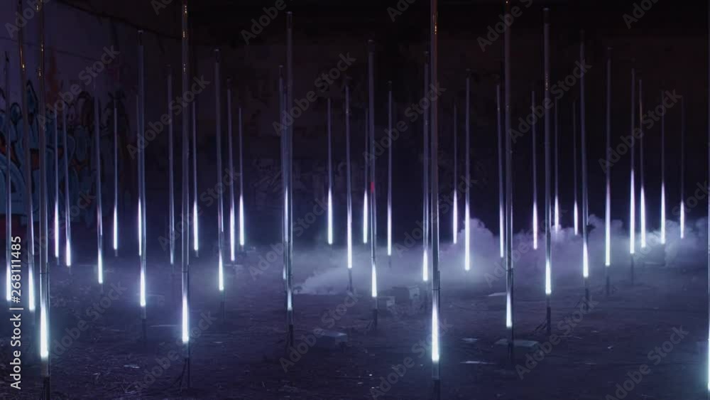 Creative and conceptual art installation of multiple led pillars or ...