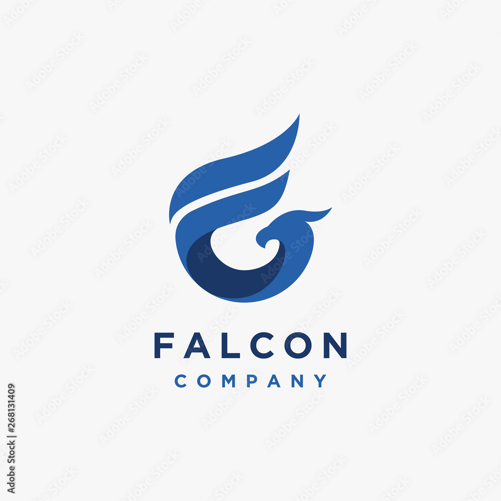 Letter F for falcon logo icon vector template on white background Stock ...