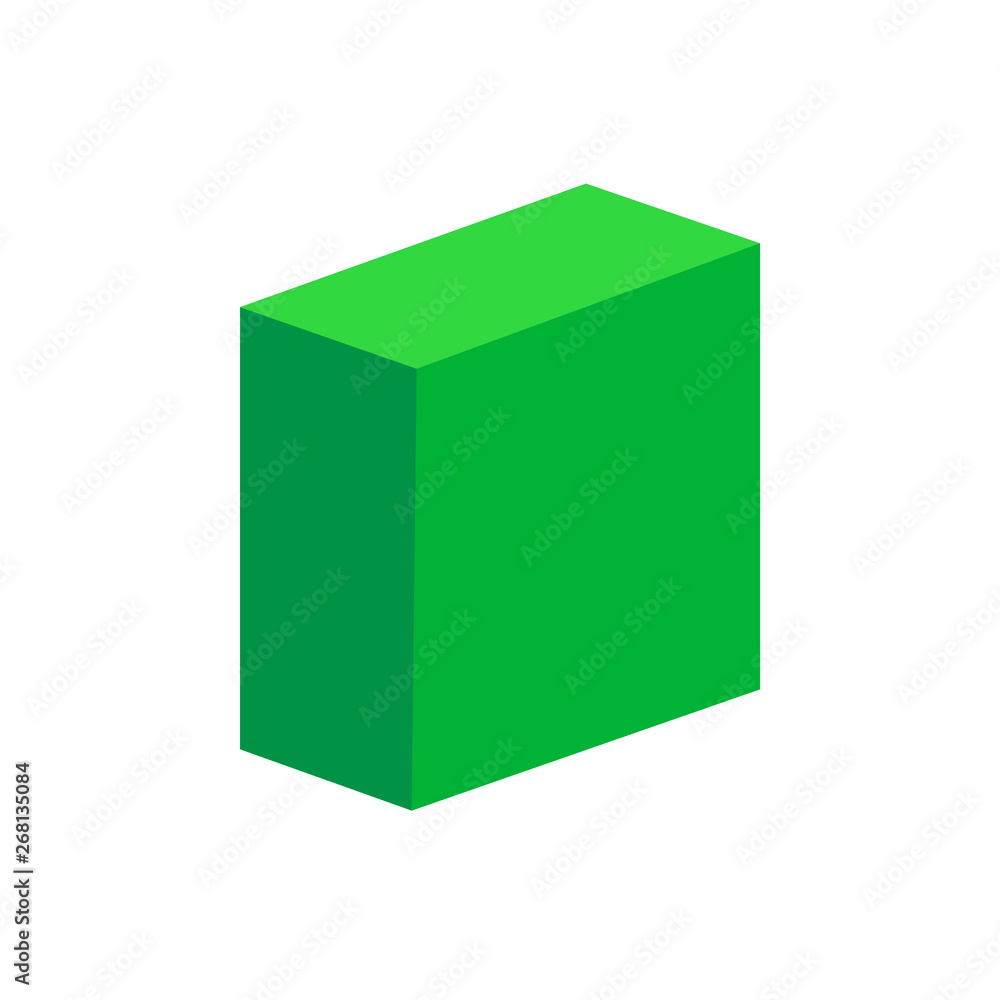green cuboid basic simple 3d shapes isolated on white background ... green cuboid basic simple 3d shapes isolated on white background ...